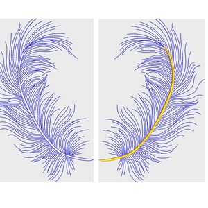 Embroidery Design. Machine Embroidery for Clothes, Bags. Feather. - Etsy