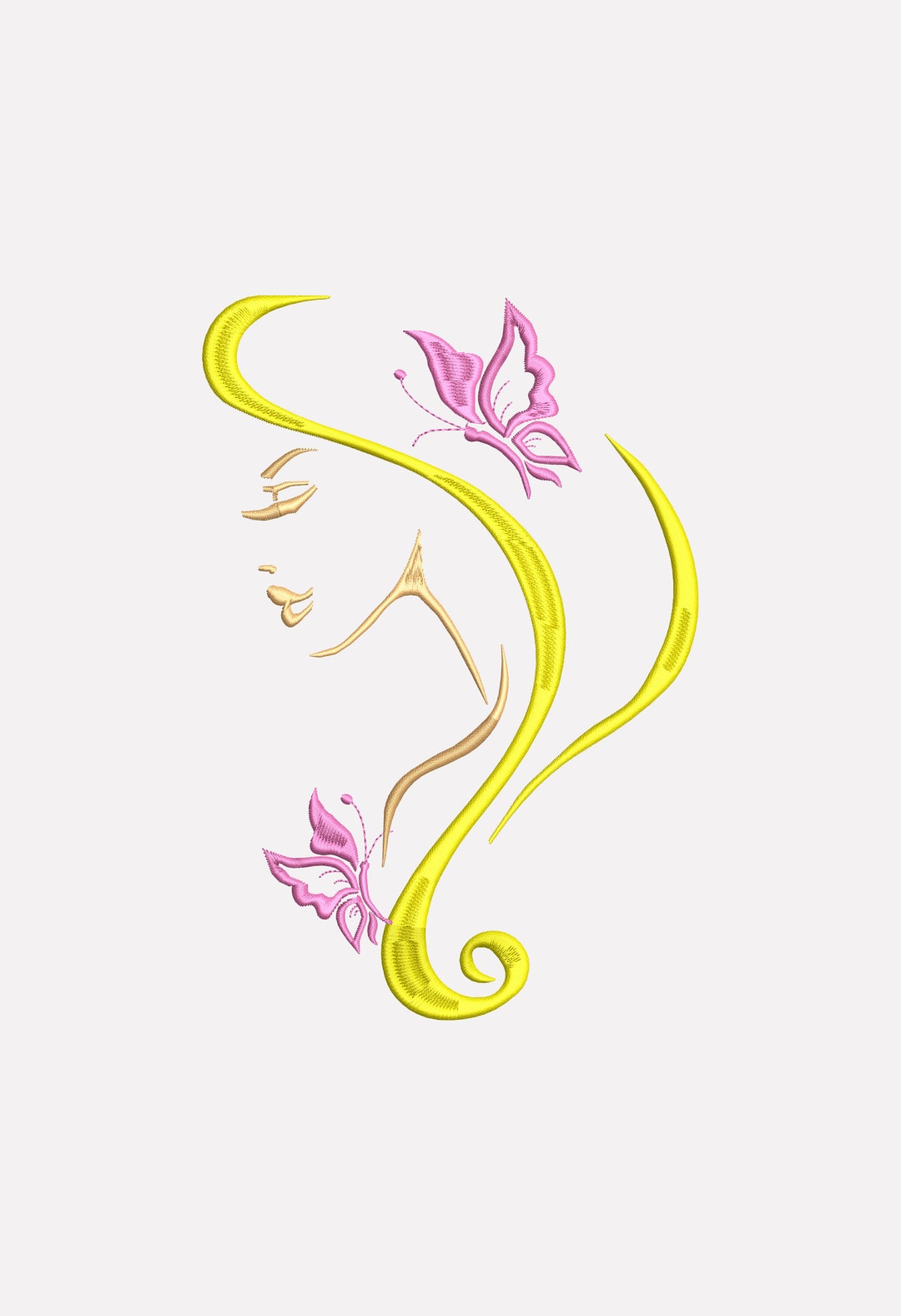 Embroidery Design. Machine Embroidery. Young Woman. Lady. Woman Face ...