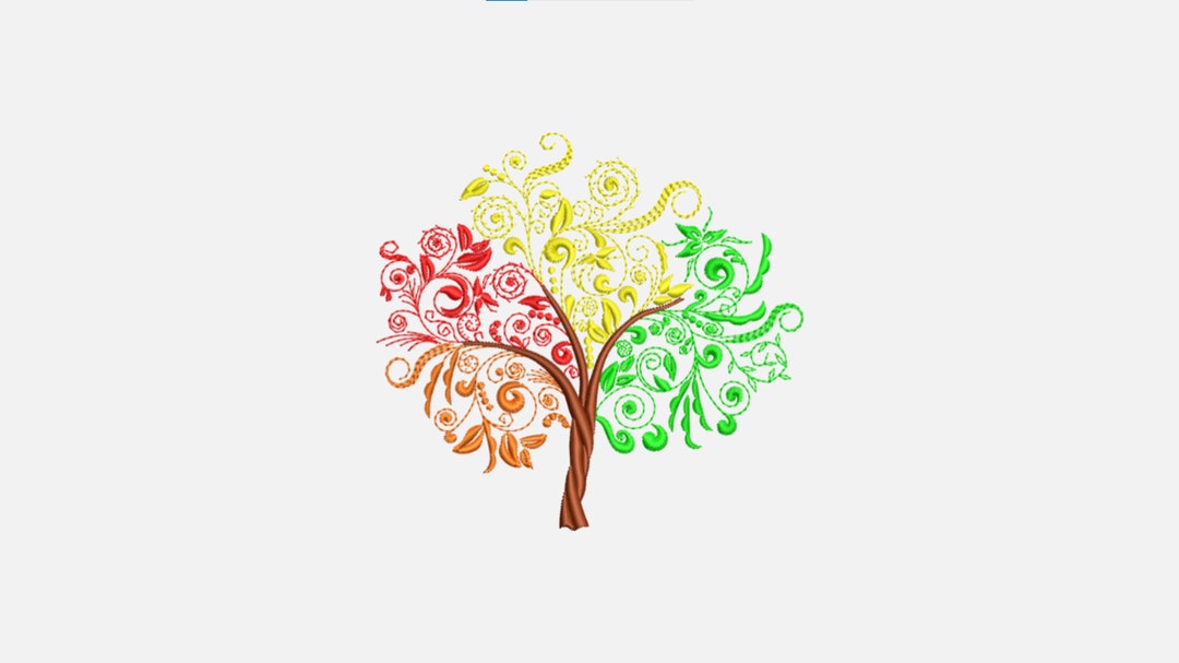 Embroidery Design. Machine Embroidery. Tree. Autumn. Leaves. Money Tree ...