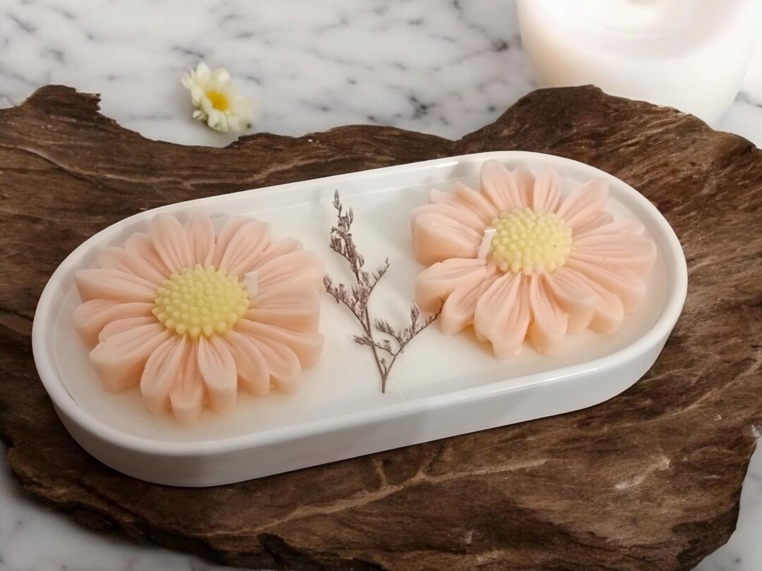 Two-tone Flower Candle - Jasmine Scent - Women's Candle Box - Soy Wax ...