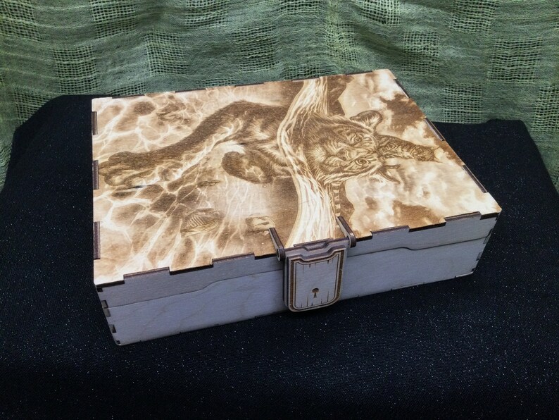 Tiger Wooden Box Custom Laser Cut Box Treasure Chest Jewelry - Etsy
