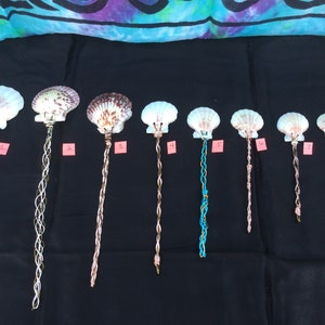 Wire Wrapped Sea Shell Spoons, Scallop Shell Spoons, Herb Spoons, Sea ...