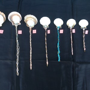 Wire Wrapped Sea Shell Spoons, Scallop Shell Spoons, Herb Spoons, Sea ...