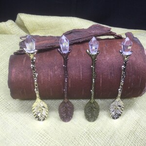 Crystal Spoon Quartz Crystal Ritual Spoon Tea Spoon Witch’s Spell Spoon ...