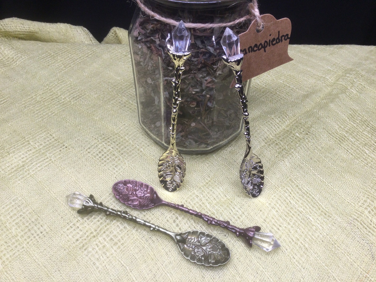 Crystal Spoon Quartz Crystal Ritual Spoon Tea Spoon Witchs - Etsy