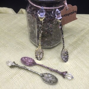 Crystal Spoon Quartz Crystal Ritual Spoon Tea Spoon Witch’s Spell Spoon ...