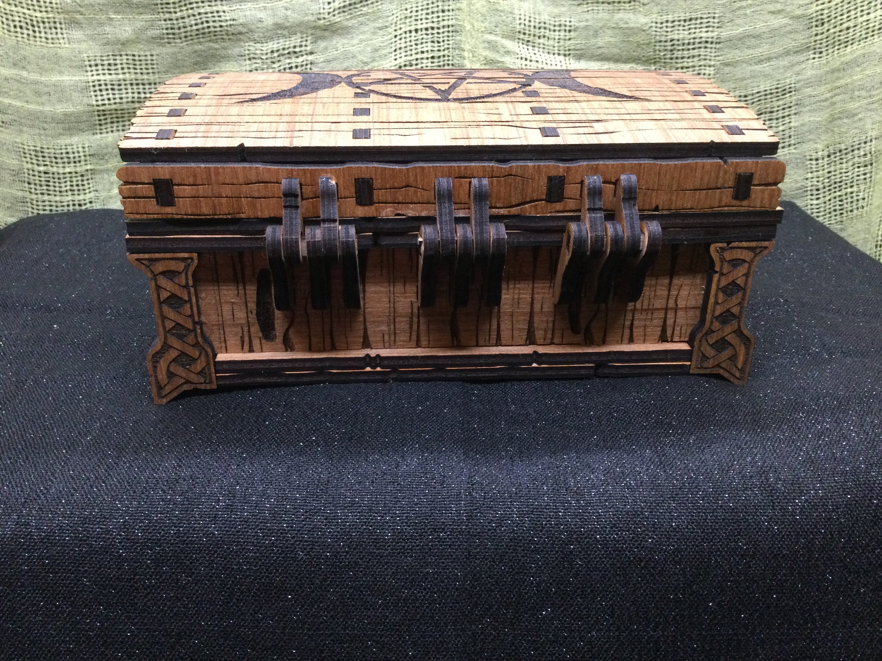 Triple Moon Pentagram Treasure Chest Box Custom Laser Cut Box - Etsy