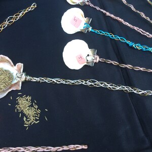 Wire Wrapped Sea Shell Spoons, Scallop Shell Spoons, Herb Spoons, Sea ...