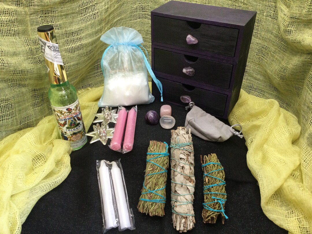 Spiritual Cleansing Kit Smudge Set Altar Set Traveling Altar Witchcraft ...