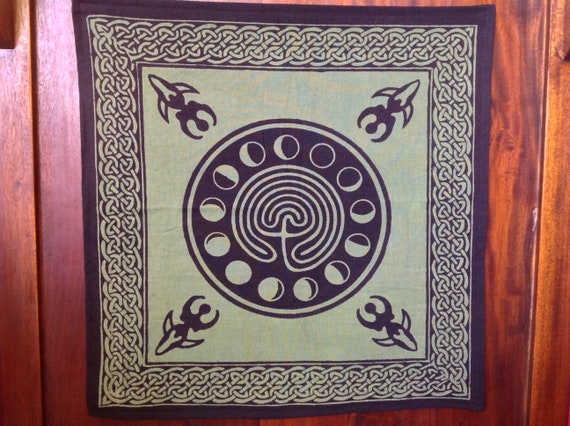 Goddess Labyrinth Moon Cycle Altar Cloth Ritual Pagan | Etsy