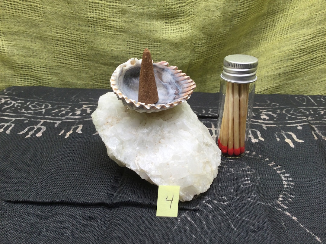 Stone and Sea Shell Incense Holder, Incense Burner, Sea Witch Incense ...