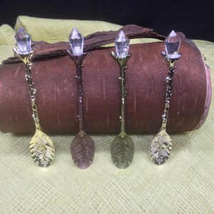 Crystal Spoon Quartz Crystal Ritual Spoon Tea Spoon Witch’s Spell Spoon ...