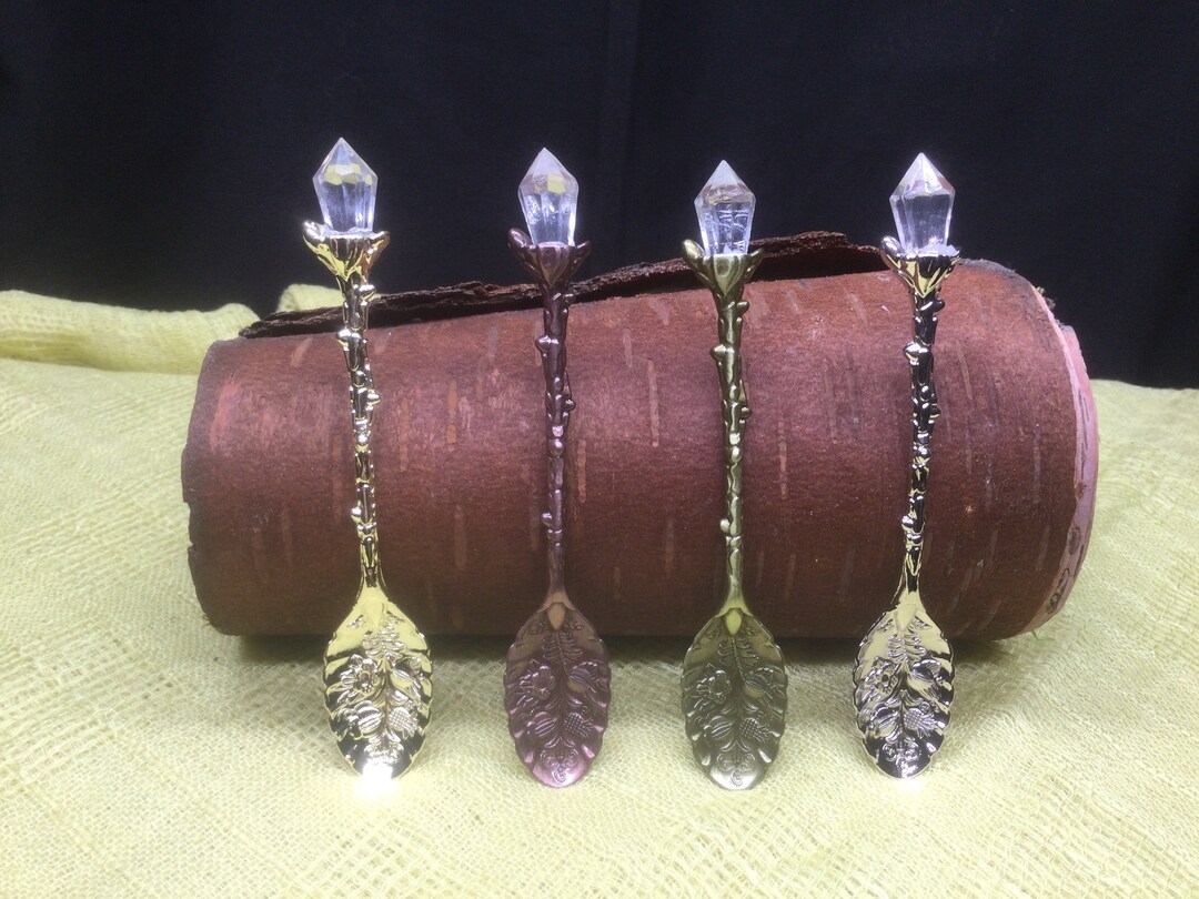 Crystal Spoon Quartz Crystal Ritual Spoon Tea Spoon Witch’s Spell Spoon ...