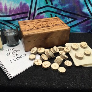 Wooden Rune Set, Divination, Elder Futhark Runes, Viking Rune Set ...