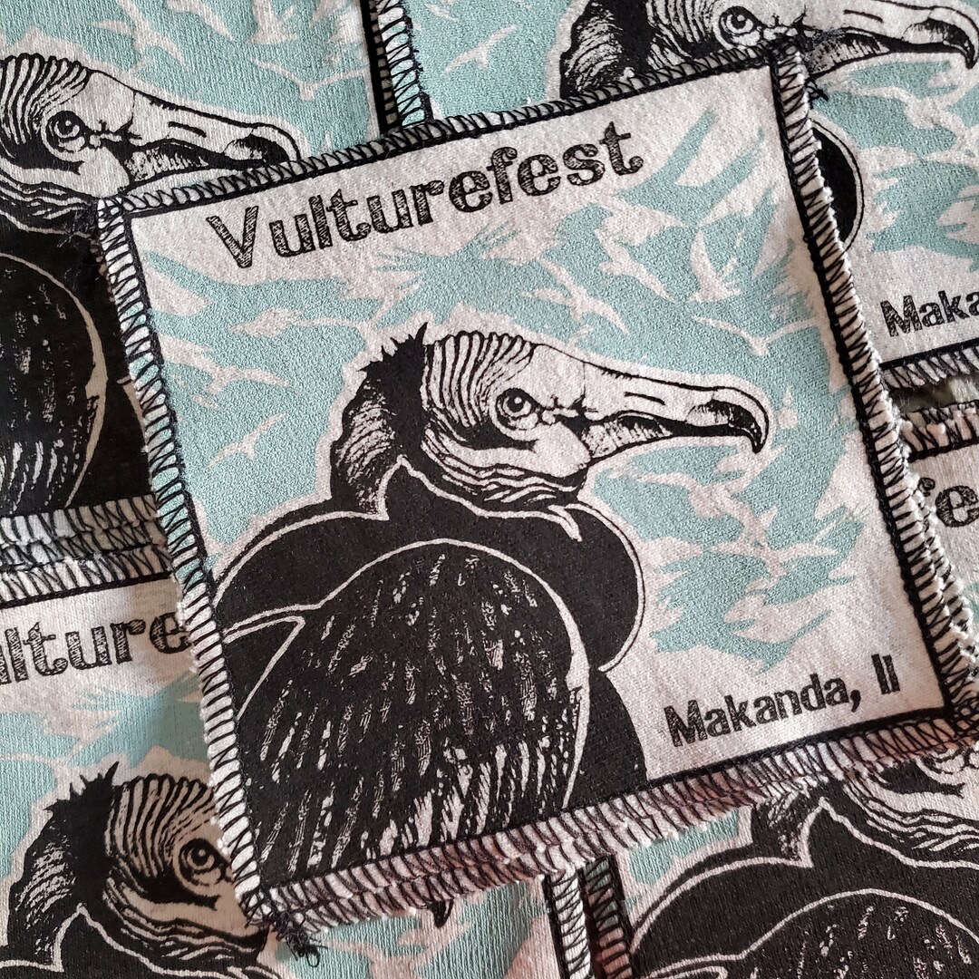Vulture Patch Screen Print Patch Printed on Up-cycled T-shirt - Etsy