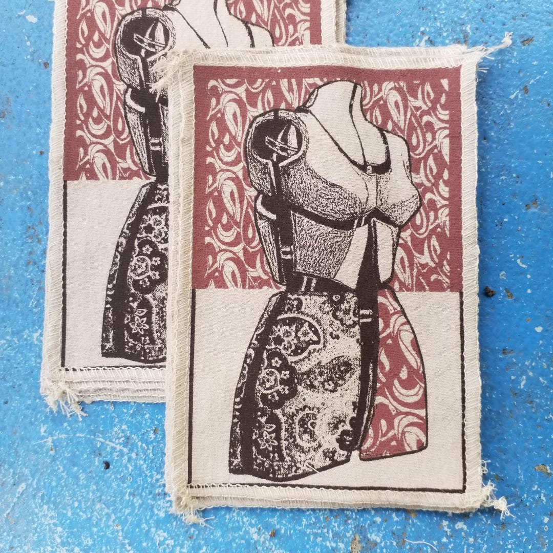 Screen Print Patch of a Sewing Dress Form Applique Sew on Patch Made ...