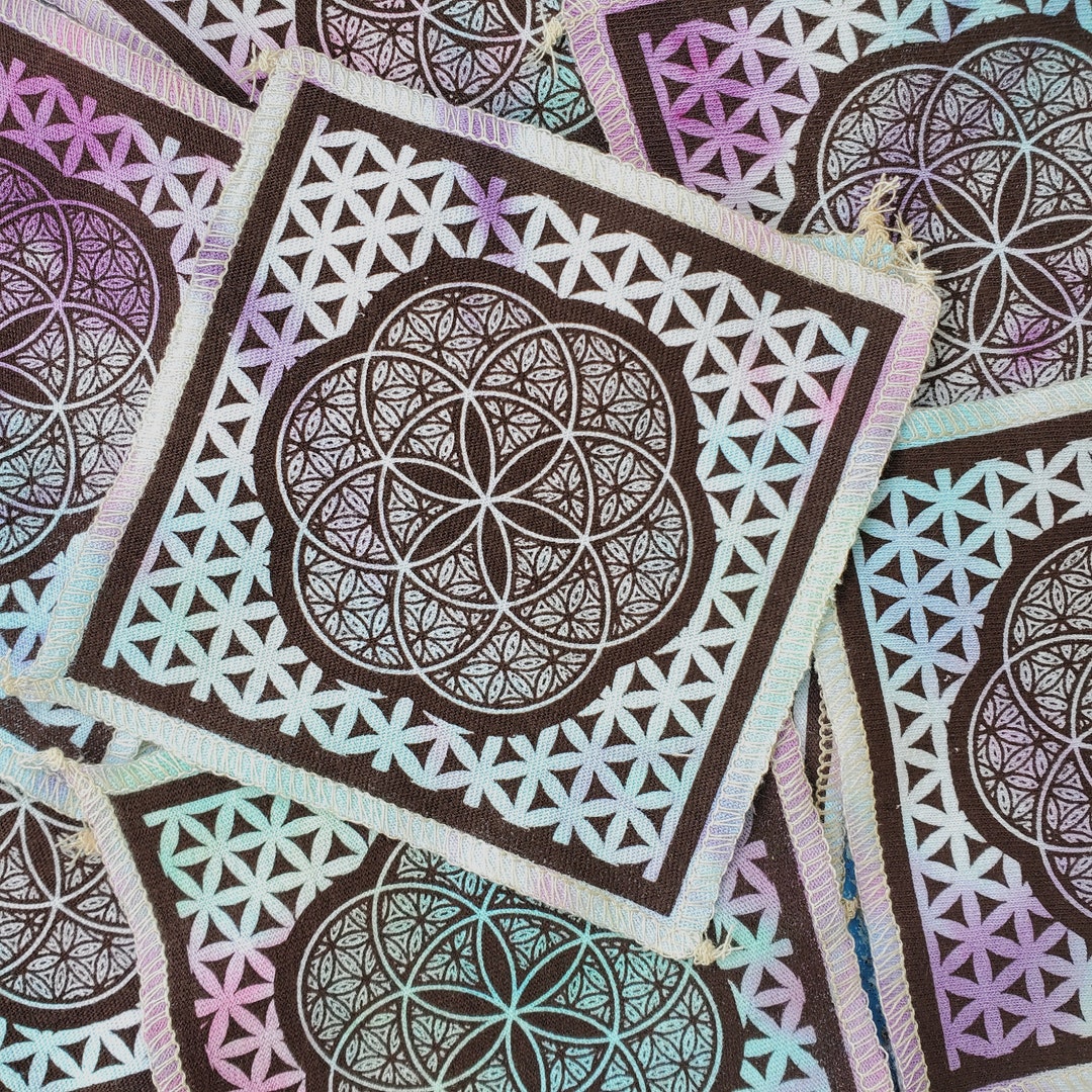 Flower of Life Sacred Geometry Patch Handmade From Recycled Tye Dye ...