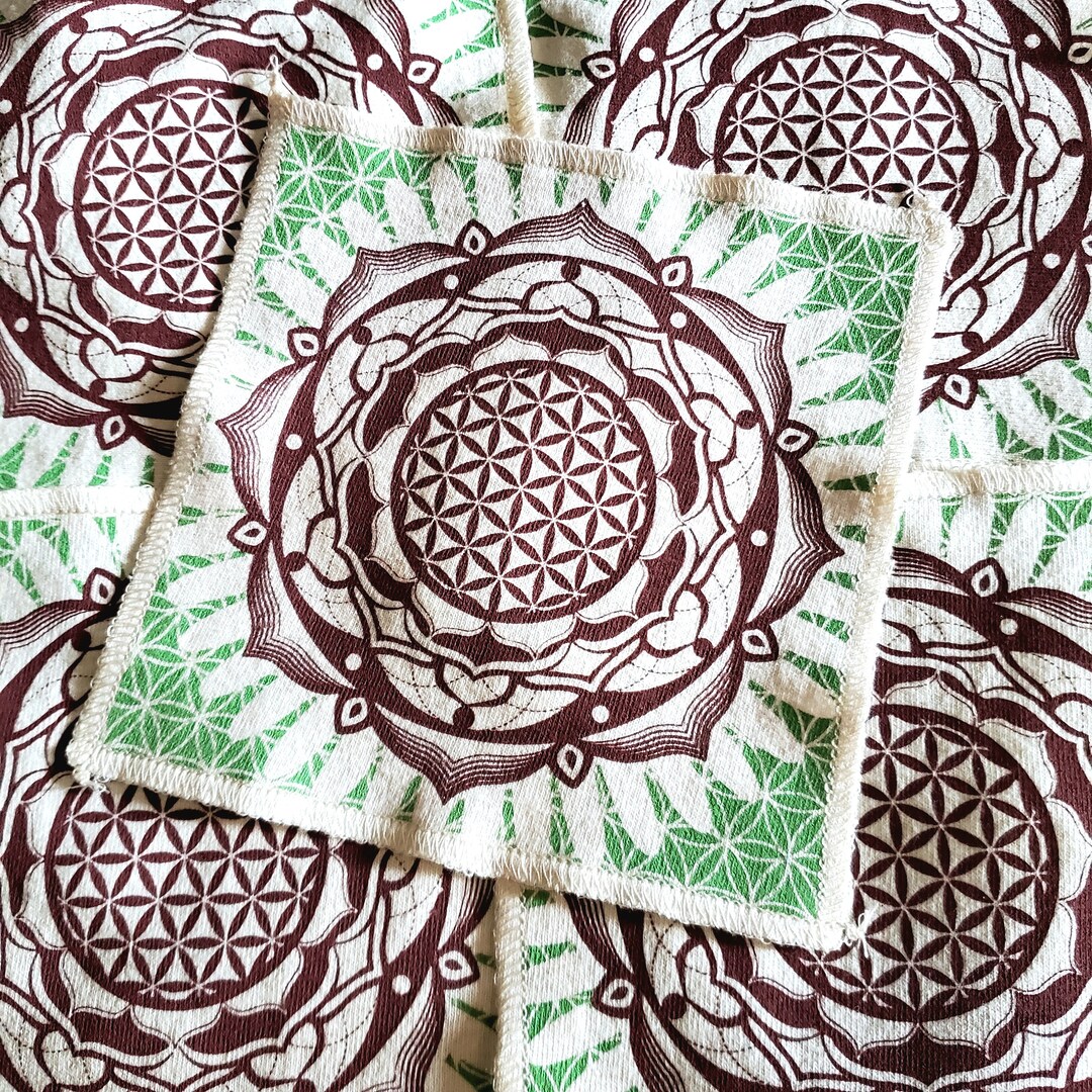 Sacred Geometry Patch Flower of Life Patch on Recycled T-shirt Material ...