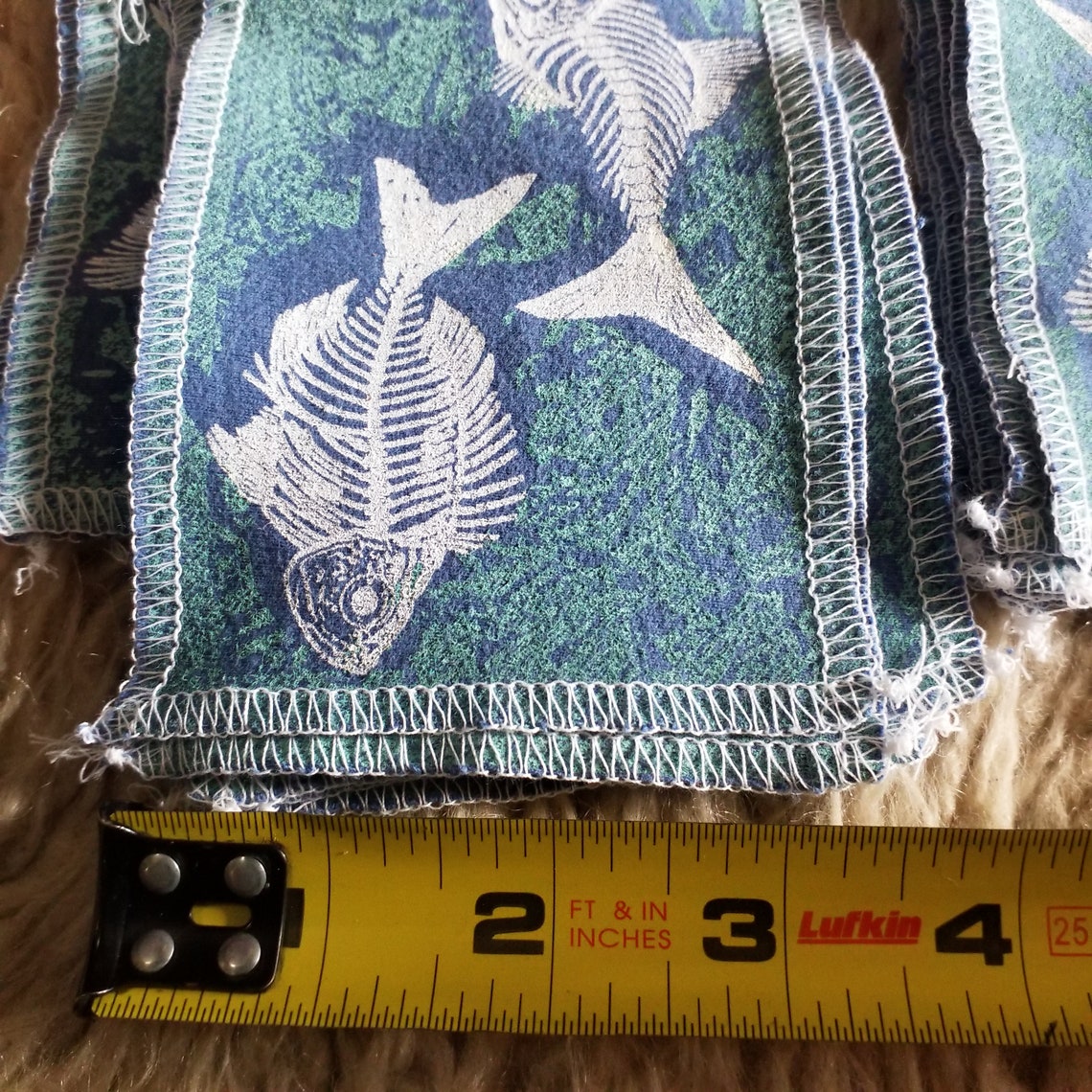Fish bone patch handmade patches screenprint patch made from | Etsy