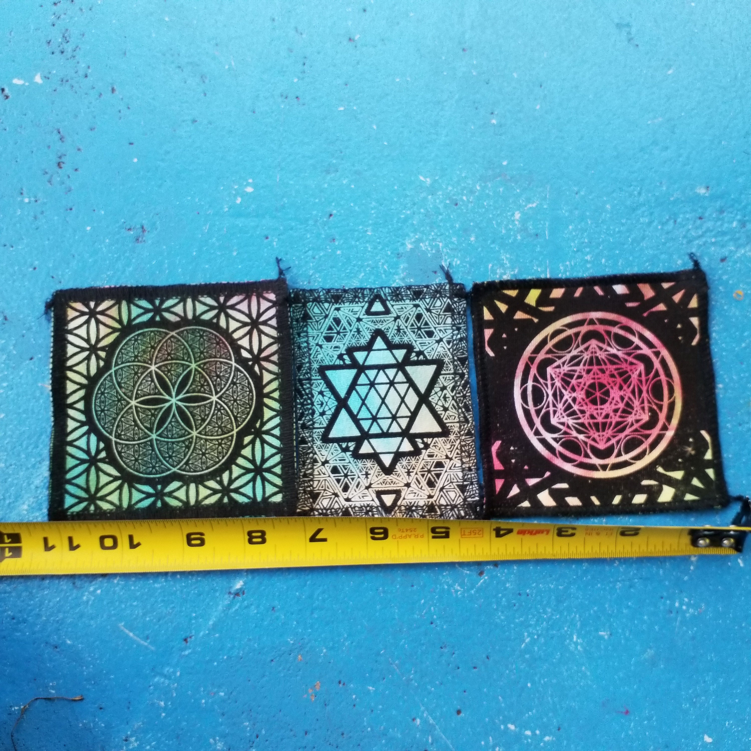 Sacred Geometry Patches Set of Three Screen Print Patches on - Etsy UK