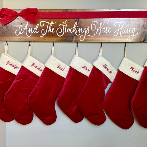 And the Stockings Were Hung Wooden Sign Stocking Holder Sign | Etsy