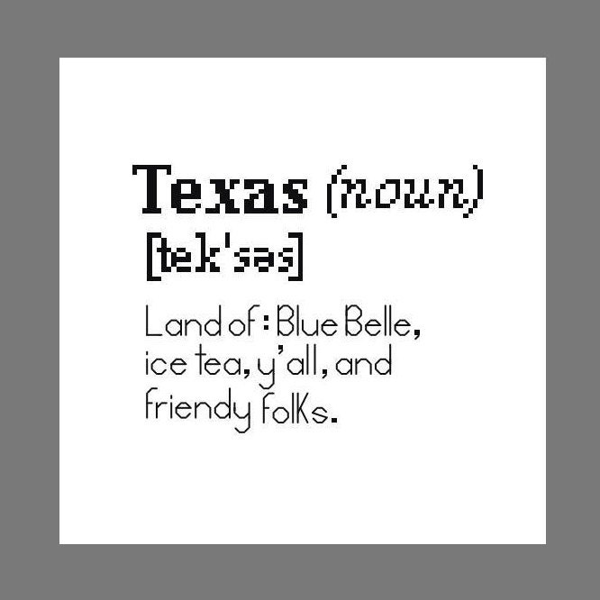 Texas Modern Definition Cross Stitch PATTERN Instant Download | Etsy