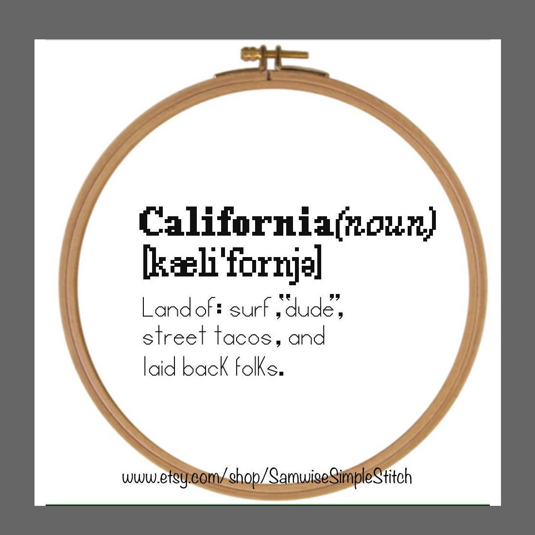 California Modern Definition Cross Stitch PATTERN Instant - Etsy