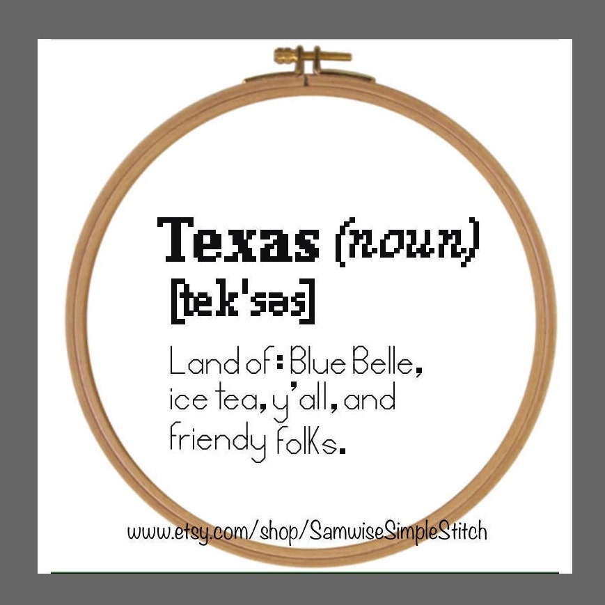 Texas Modern Definition Cross Stitch PATTERN Instant Download | Etsy