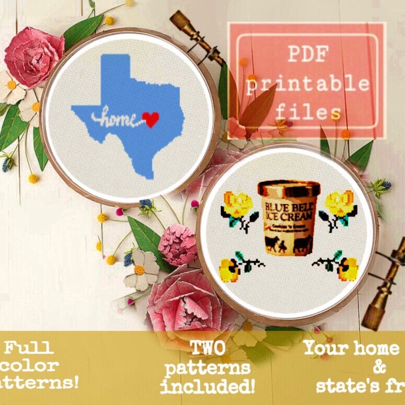 Texas Cross Stitch - Etsy