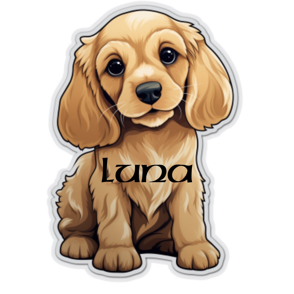 Buff Cocker Spaniel Puppy Sticker - Etsy