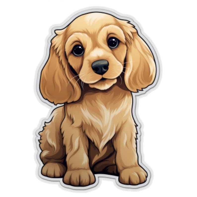 Buff Cocker Spaniel Puppy Sticker - Etsy