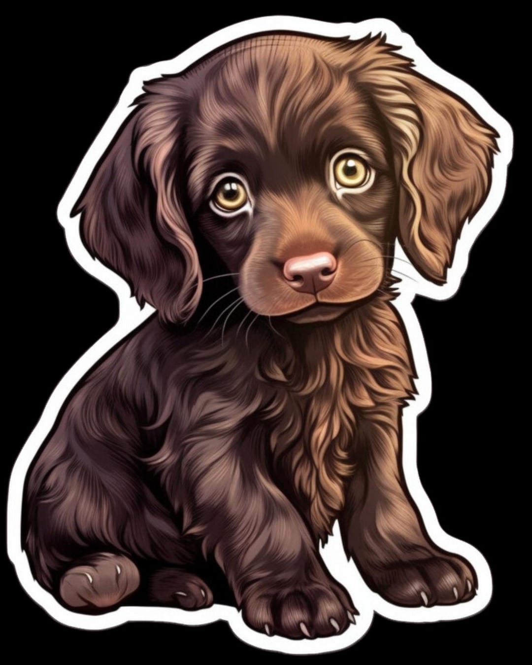 Cartoon Brown Puppy Sticker: Boykin/cocker Spaniel Dog Decal - Etsy