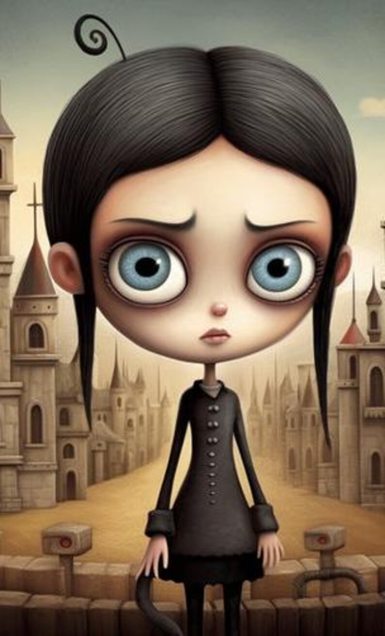 Wednesday Sticker, Doll Vinyl Water Resistant Sticker for Laptop, Phone ...