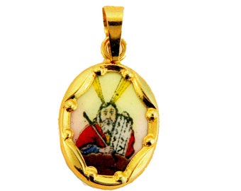 Vintage Moses and the Ten Commandments 14k Yellow Gold Pendant ...