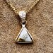 Triangle Shaped Gold Quartz and Diamond Pendant Set in 14k Yellow Gold ...