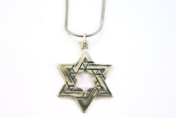 Large Star of David Sterling Silver Pendant. With 18 Inch - Etsy