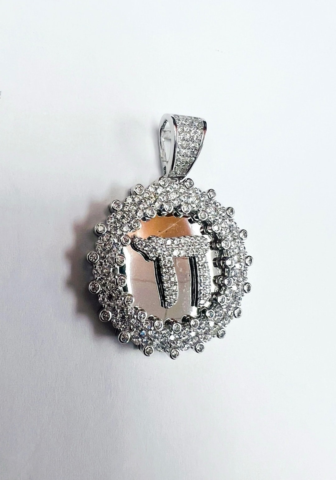 Large Chamsa (hand) Enhanced by Czs Set on Sterling Silver Necklace. - Etsy