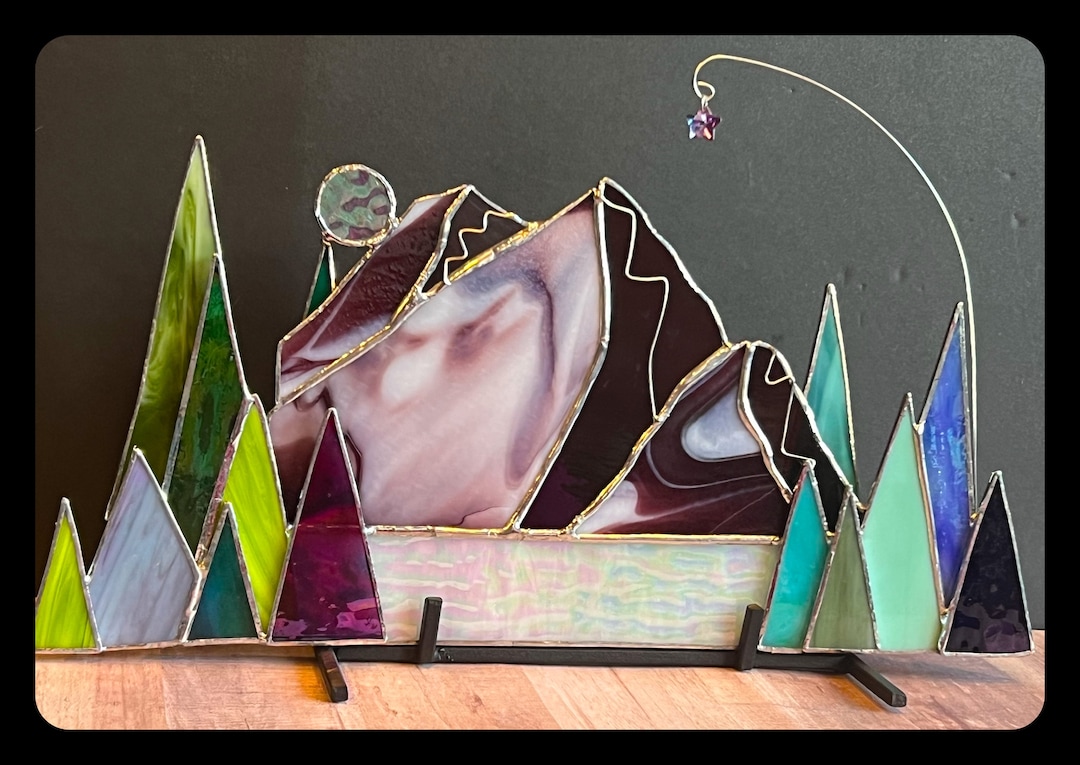 Stained Glass Mountains - Etsy