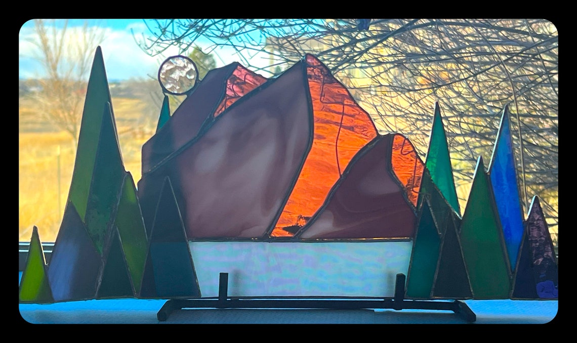 Stained Glass Mountains - Etsy