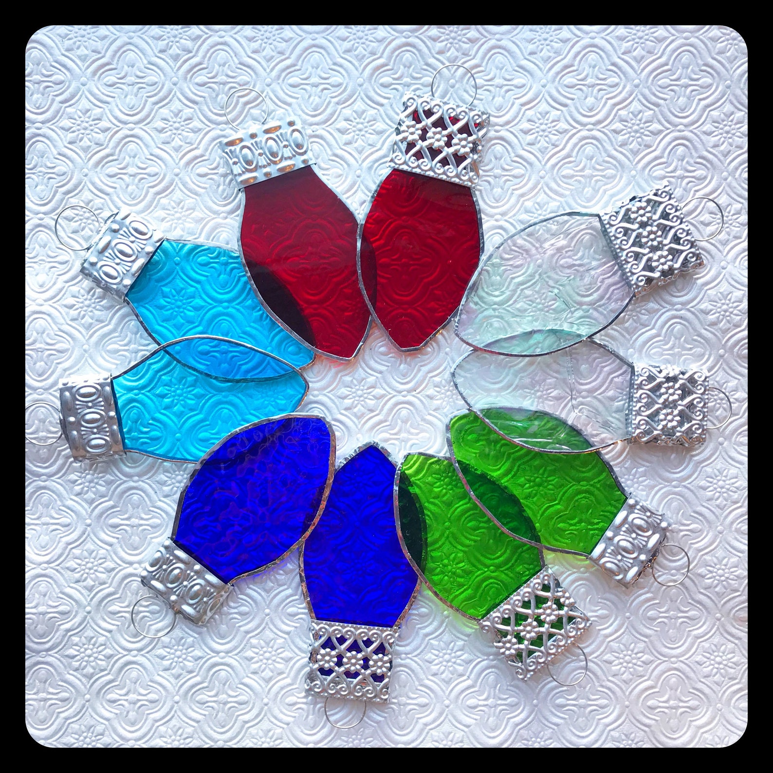 Traditional Style Stained Glass Christmas Bulbs - Etsy