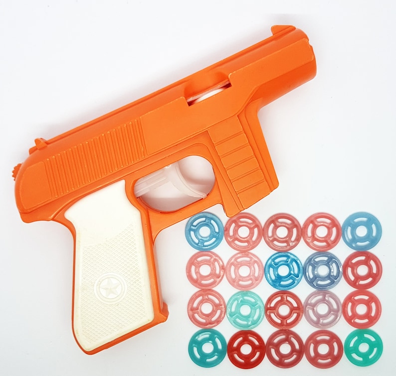 Vintage USSR Disk Gun Toy with 20 disks 1980s | Etsy