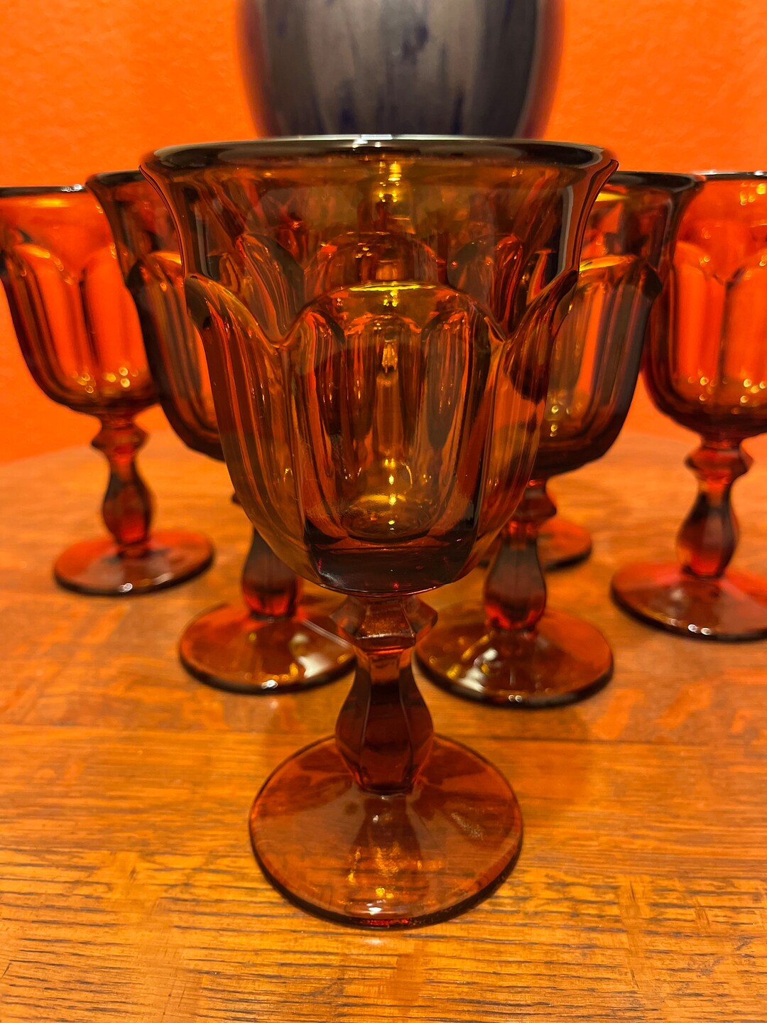 Vintage Imperial Glass Co. "old Williamsburg" Ambler Goblets (EACH SOLD ...