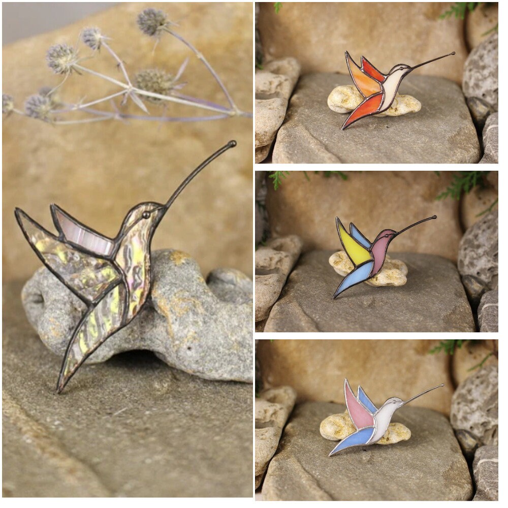 Hummingbird Clear Brooch Jewelry Art Gift for Wife Mum Sister | Etsy