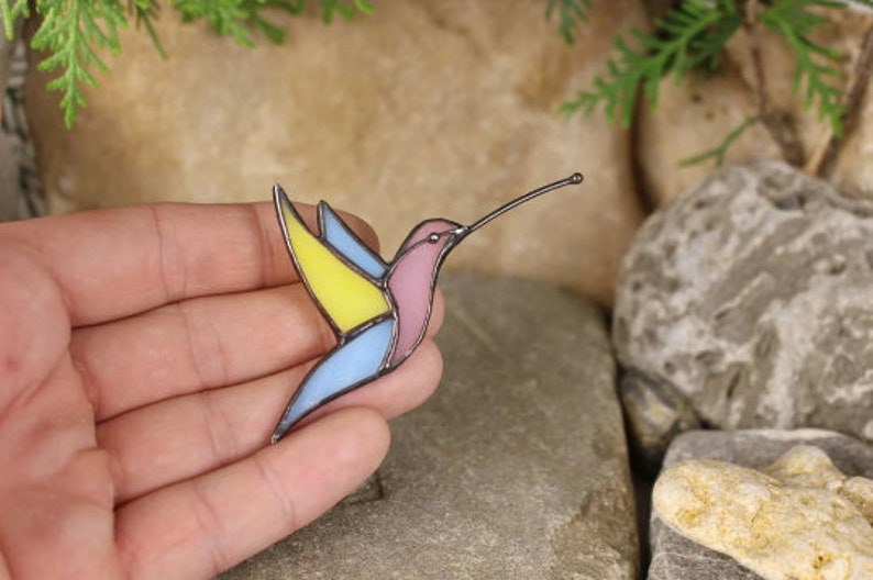 Hummingbird Clear Brooch Jewelry Art Gift for Wife Mum Sister | Etsy