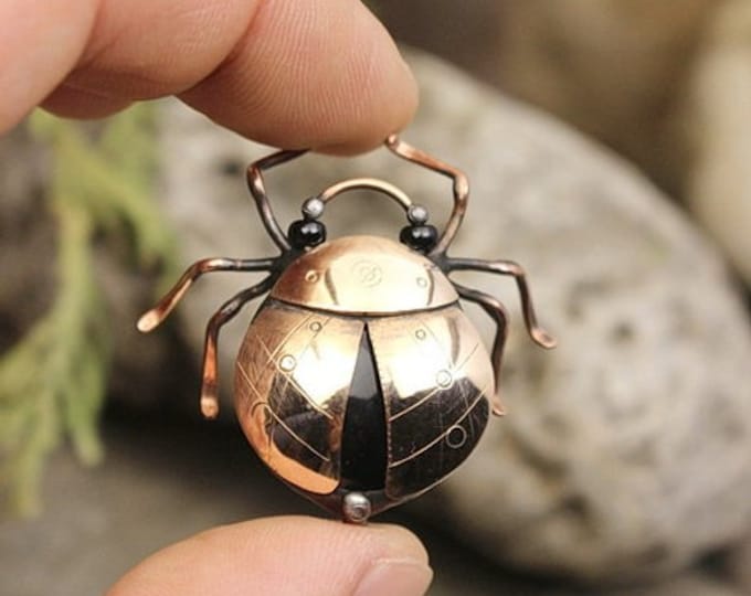 Beetle Brooch Bug Entomology Holiday Gift for Her Unique Brooch Insect ...
