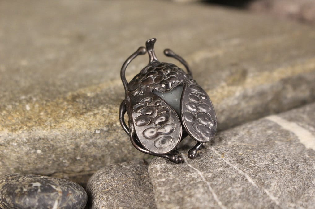 Little Cute Beetle Brooch Blue Bug Black Brooch Insect Pin for - Etsy