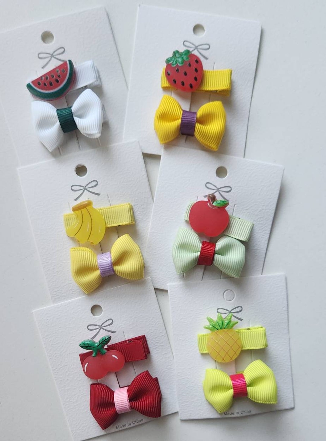 Mini Fruit Hair Clips Pair - Etsy