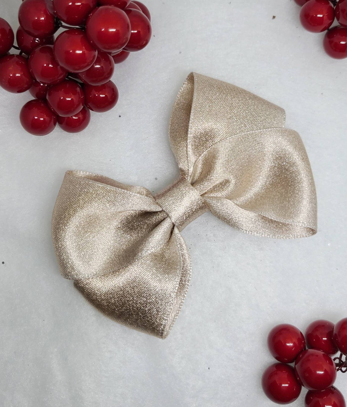Metallic hair bow 11cm Holiday bows | Etsy