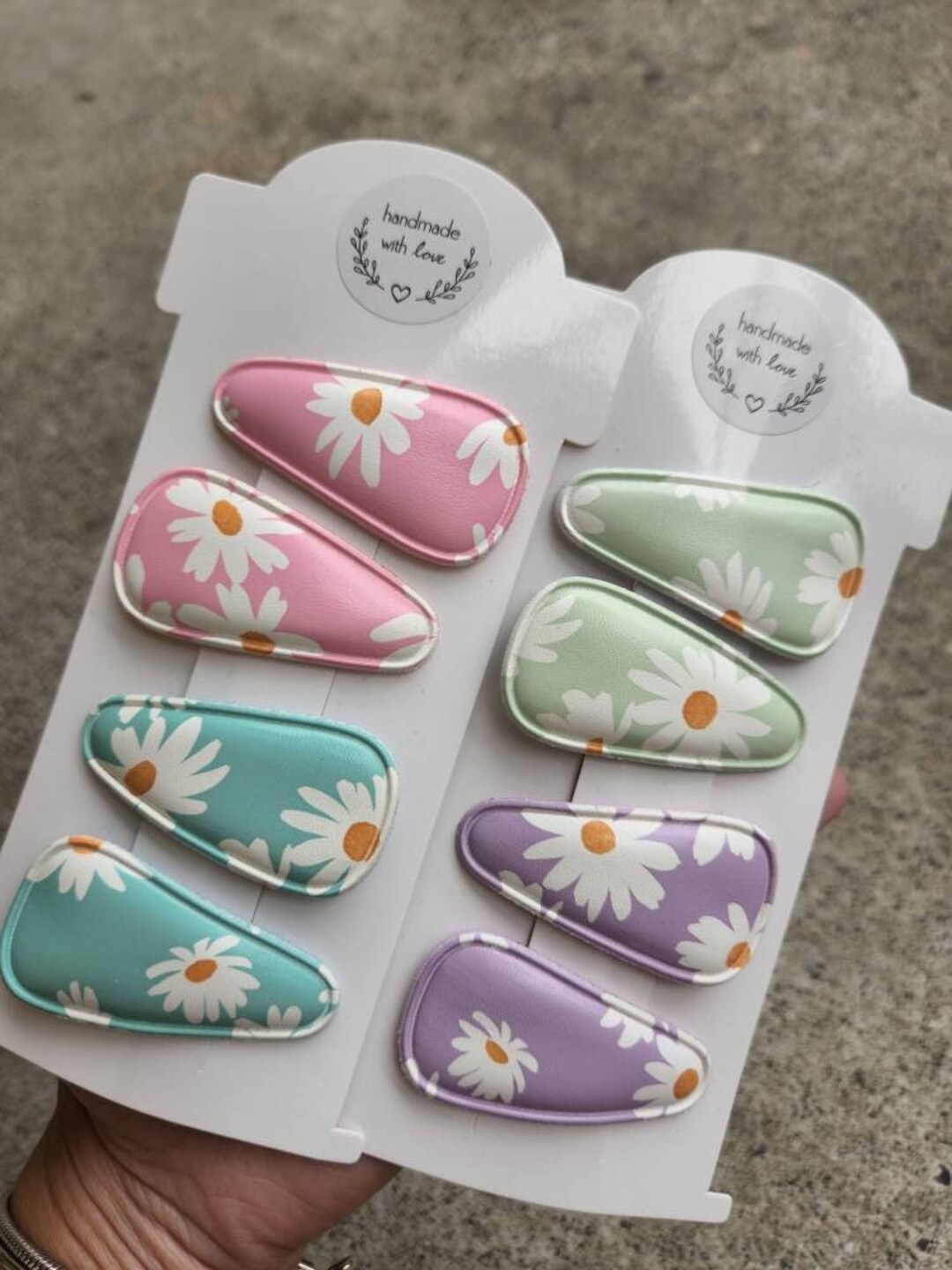 Daisy Flower Snap Clips (pair) - Etsy