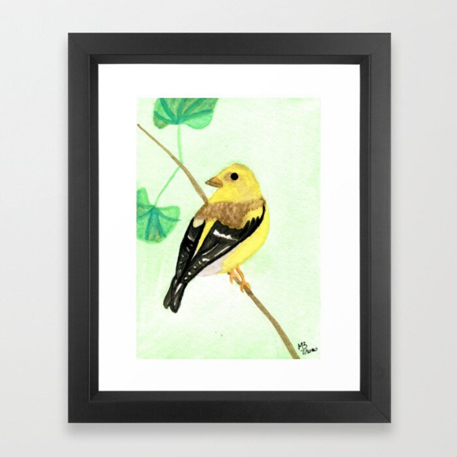 Yellow Finch Watercolor Printable, Bird Wall Art, Digital Download ...